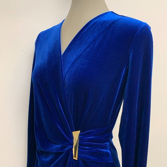 Calvin Klein | Dresses | Calvin Klein Elegant Velvet Sapphire Royal ...